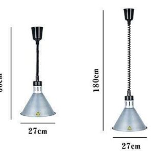 Heating Lamp for Food Warmer 270mm Single Commercial Pendent Food Warm Lamp Food Warmer Retractable Food Heating Lamp for Buffet Food Court Restaurant 110V/220V