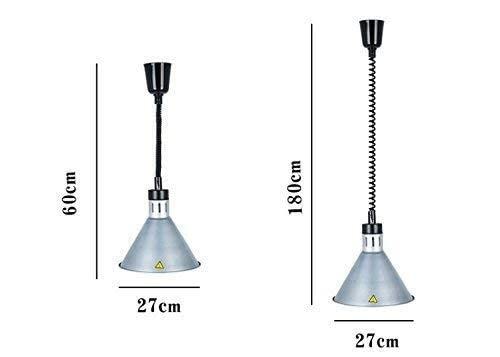 Heating Lamp for Food Warmer 270mm Single Commercial Pendent Food Warm Lamp Food Warmer Retractable Food Heating Lamp for Buffet Food Court Restaurant 110V/220V