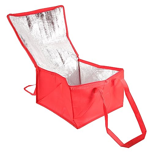 BESPORTBLE Insulated Food Delivery Bag Pizza Delivery Bags 10inch Large Commercial Catering Bag for Food Transport Thermal Food Carrier Cooler Bags for Catering Shopper Hot Red