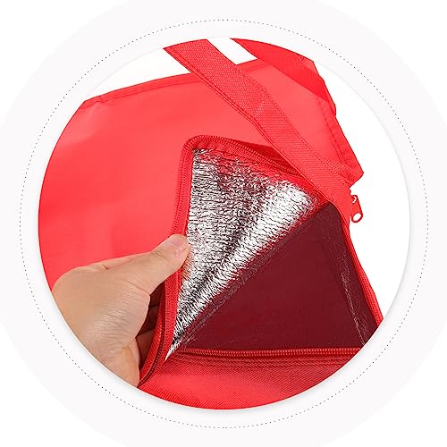 BESPORTBLE Insulated Food Delivery Bag Pizza Delivery Bags 10inch Large Commercial Catering Bag for Food Transport Thermal Food Carrier Cooler Bags for Catering Shopper Hot Red