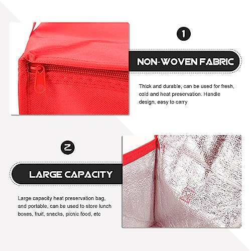 BESPORTBLE Insulated Food Delivery Bag Pizza Delivery Bags 10inch Large Commercial Catering Bag for Food Transport Thermal Food Carrier Cooler Bags for Catering Shopper Hot Red