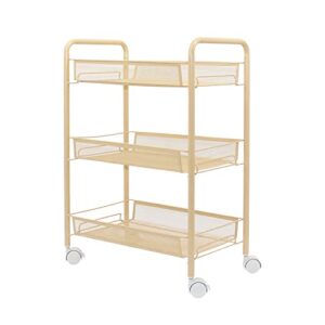 tbgfpo kitchen bathroom bathroom shelving trolley with wheel three-layer storage rack with hook trolley (color : d, size : as shown)