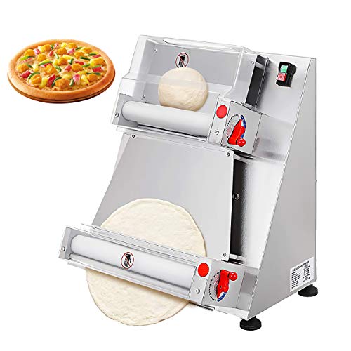 Commercial Dough Roller Sheeter,370W Automatic Pizza Dough Roller Sheeter Machine,Electric Pizza Dough Roller Machine,Pizza Pastry Forming Machine for Noodle Pizza Bread, Thickness 0.5-5.5mm (40c