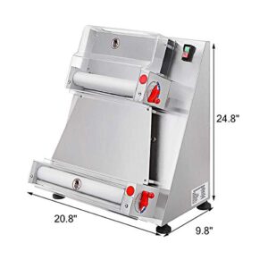 Commercial Dough Roller Sheeter,370W Automatic Pizza Dough Roller Sheeter Machine,Electric Pizza Dough Roller Machine,Pizza Pastry Forming Machine for Noodle Pizza Bread, Thickness 0.5-5.5mm (40c