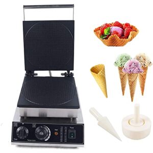 waffle cone and bowl maker, 1750w ice cream cone and bowl baker commercial nonstick waffle iron machine with 2pc egg cone rol, for restaurant dessert shop snack family