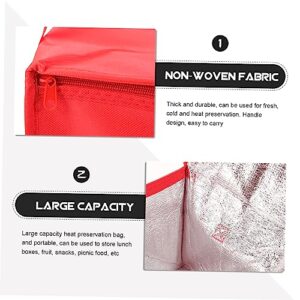 CLISPEED Zip Ties Outdoor Insulation Bags Insulated Delivery Bags Insulated Bags for Shopping Food Delivery Storage Bag Non-woven Fabric With Zipper Ice Bag Food Carrier Bag Delivery Bag