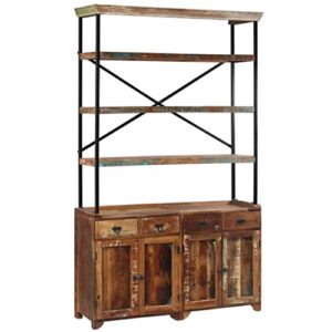 slgsdmj storage rack, modern kitchen buffet storage cabinet for kitchen, bathroom, living room or hallway. sideboard with shelves solid reclaimed wood 47.2"x13.8"x78.7"