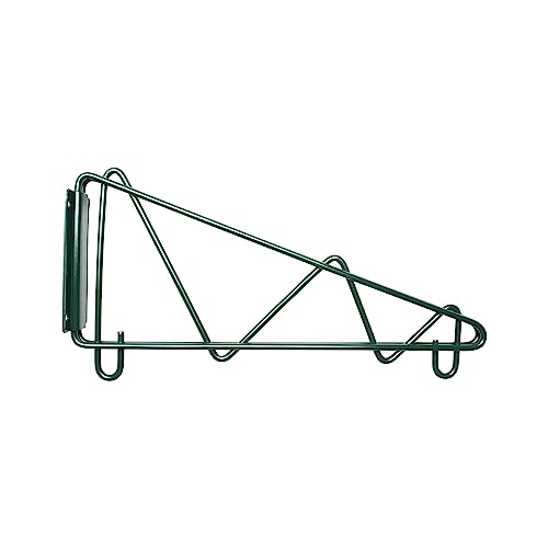 TrueCraftware 14” Single Shelf Support Direct Wall Bracket Green Epoxy Coated Iron- Wire Shelf Bracket for Pantry Kitchen Home Wire Wall Mount Shelf