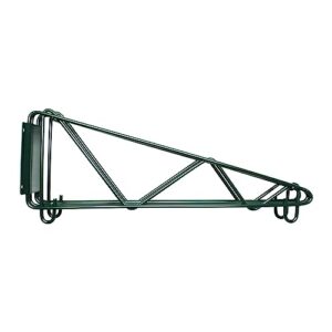 truecraftware 18” double shelf support direct wall bracket green epoxy coated iron- wire shelf bracket for pantry kitchen home wire wall mount shelf