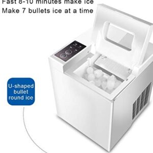 Ice Cube Makers, Mini Automatic Ice Maker, Electric Bullet Round Block Ice Cube Making Machine 15kgs/24H Small Bar Milk Tea Coffee Shop