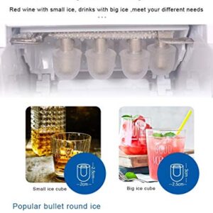 Ice Cube Makers, Mini Automatic Ice Maker, Electric Bullet Round Block Ice Cube Making Machine 15kgs/24H Small Bar Milk Tea Coffee Shop