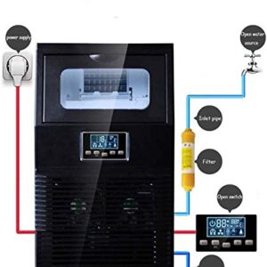 Ice Cube Makers, Freestanding Commercial Ice Pounds Storage Capacity - Ideal for Restaurants Bars Homes and Offices - Includes Scoop and Connection Hose