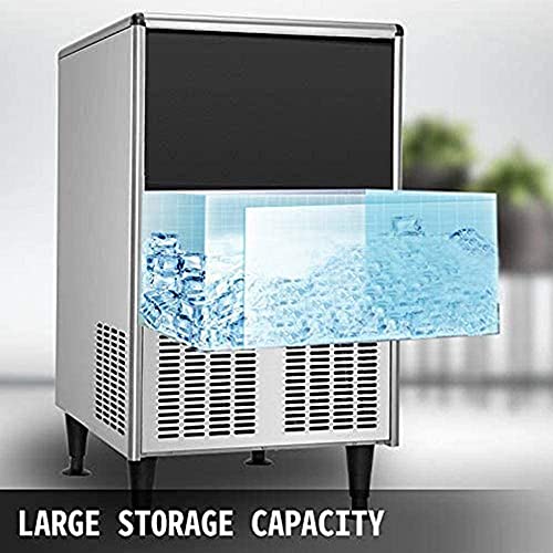 Ice Cube Makers, Commercial Ice Maker 150LBS/24H with 99LBS Bin, Heavy Duty Stainless Steel Construction, Auto Clean, Clear Cube, Air-Cooled, Include 2 Water Filters, Drain Pump, 2 Scoops, Connection