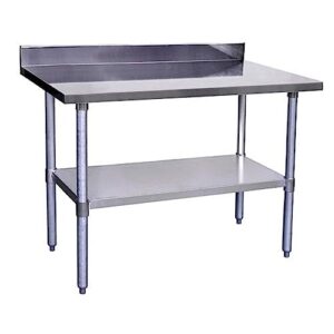 kratos 16-gauge stainless steel worktable with undershelf, 30" wx30 d, 4" backsplash