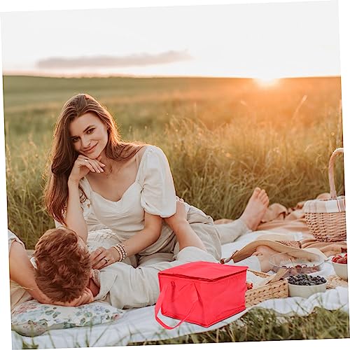 ULTECHNOVO Insulated Picnic Bag Bottle Warmer Portable Tote Lunch Bag Tote Picnic Lunch Bag Thermal Lunch Bag Insulated Bag Take-out Food Delivery Bag Pizza Insulation Bag Outdoor