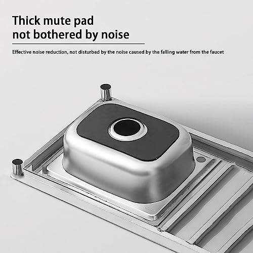 Kitchen sinks, stainless sink, sink tub,Stainless steel material, R angle design, thick mute pad, 360° hot and cold faucet, suitable for kitchen, bathroom, balcony, bar. (Color : Left, Size : 80 * 50