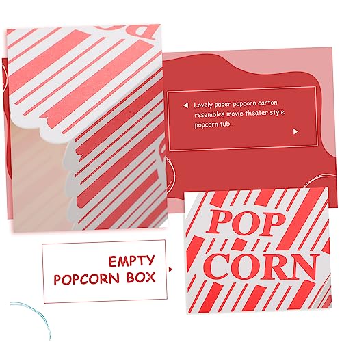 NOLITOY 30 Pcs Popcorn Popcorn Bucket Disposable Popcorn Bags Classic Popcorn Container Popcorn Packaging Boxes Snack Box for Snack Containers Disposable Snack Containers Snack Bag