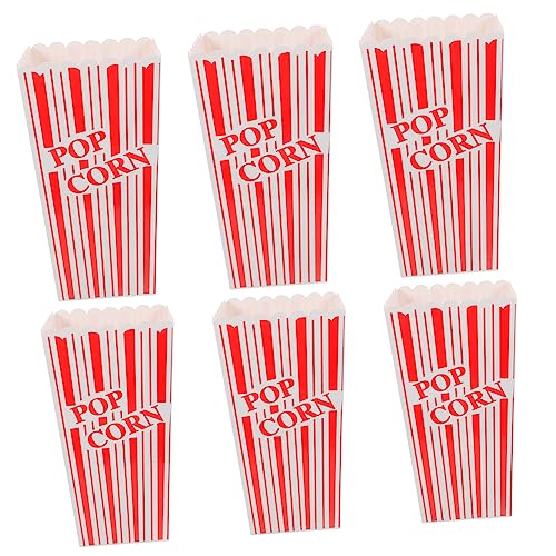 BESTOYARD 30 Pcs Popcorn Popcorn Bucket Party Popcorn Containers Striped Popcorn Boxes Disposable Popcorn Bags Disposable Cake Containers Candy Containers Disposable Containers Snack Bag