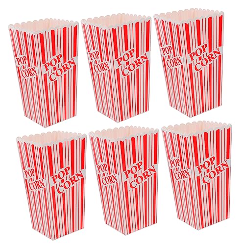 BESTOYARD 30 Pcs Popcorn Popcorn Bucket Party Popcorn Containers Striped Popcorn Boxes Disposable Popcorn Bags Disposable Cake Containers Candy Containers Disposable Containers Snack Bag