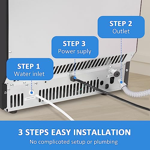 Clarfey 80LBS/24H Commercial Ice Maker with 33LBS Storage Bin Stainless Steel Automatic Operation Under Counter Ice Machine