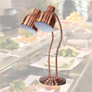 food heating warmer lamp food heating lamp desktop, restaurant kitchen buffet warmer table (color : red copper, size : double head)