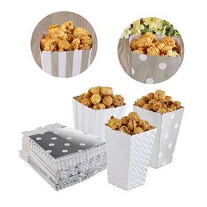 lurrose 50pcs popcorn boxes retro decor snack container vintage candy box small popcorn boxes snack container party treat boxes popcorn cup popcorn bucket box supplies silver