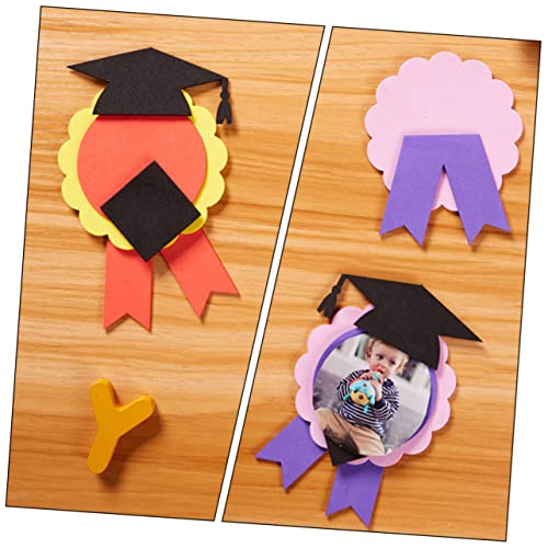 KOMBIUDA 5 Sets DIY Graduation Medal Kids Educational Toys Hand Decor Kids Decor Bachelor Cap Badge Congrats Grad Decorations Badge Medal Making Set Children DIY Craft Accessory Gift Medal