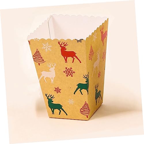 Food Containers 24pcs Popcorn Boxes fried chicken container food grade french fries packing box Popcorn Paper snack Disposable Christmas popcorn container Assorted French Fries