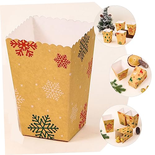 Food Containers 24pcs Popcorn Boxes fried chicken container food grade french fries packing box Popcorn Paper snack Disposable Christmas popcorn container Assorted French Fries