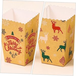 Food Containers 24pcs Popcorn Boxes fried chicken container food grade french fries packing box Popcorn Paper snack Disposable Christmas popcorn container Assorted French Fries