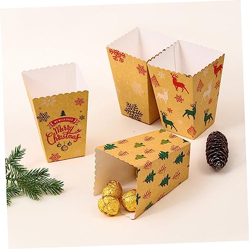 Food Containers 24pcs Popcorn Boxes fried chicken container food grade french fries packing box Popcorn Paper snack Disposable Christmas popcorn container Assorted French Fries