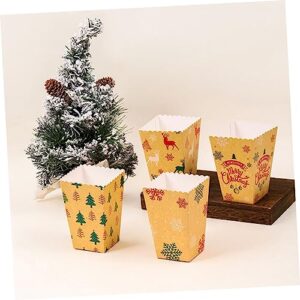 Food Containers 24pcs Popcorn Boxes fried chicken container food grade french fries packing box Popcorn Paper snack Disposable Christmas popcorn container Assorted French Fries