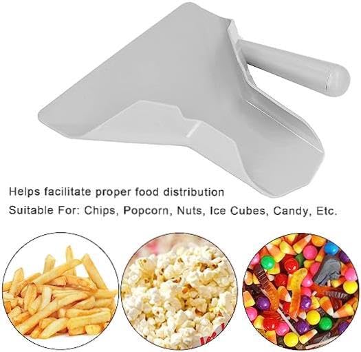 Commercial French Fry Scooper with Right Handle - Ideal Chip Popcorn Bagger for Ice Candy Snacks and Desserts - Versatile Scoop for Popcorn Chips Ice Cubes and More