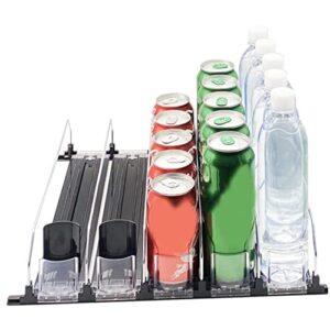 GANAZONO Drink Manager Vending Machine Pusher Drinks Organizer for Fridge Drinks Pusher Shelf Plastic Drinkware Vending Machines Plastic Cart Plastic Pusher Machine Plastic Drink Pusher