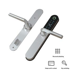 RFID Card Apartment Anti-Theft Fingerprint Password Combination Lock+Card (Right Pull, Silver Password Payment)