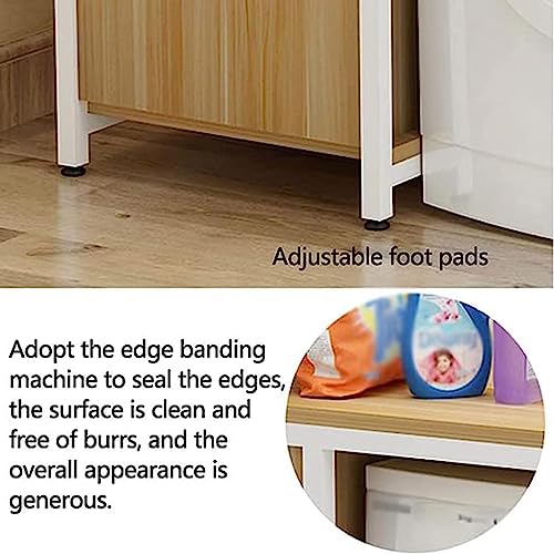 FLTRGO Over Washing Machine Storage Cabinet, Stainless Steel Bedroom Storage Rack with Door, Over-The-Toilet Storage Shelf, for Kitchen Laundry Room Living Room Restroom Bathroom (Size : 110cm)