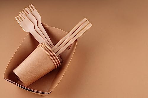 2lb Natural Kraft Paper Food Trays - Pack of 100ct