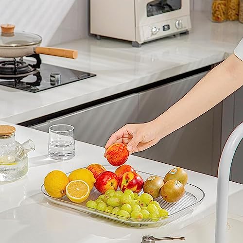 KCRPM Lazy Susan for Refrigerator, 2023 New Square Lazy Susan Turntable Organizer, Rectangular Lazy Susan for Refrigerator, Household Transparent Condiment Square Refrigerator Turntable (1Pcs)