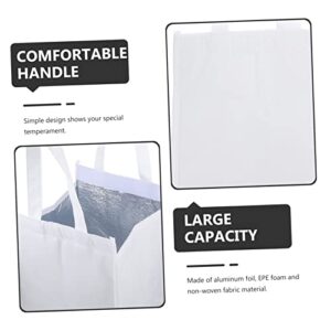 SWOOMEY 5pcs Insulation Bags Grocery Shopping Bags Disposable Cooler Sealer Bags Hot Cold Bag Cake Delivery Bags Grocery Carrier Bags Non-woven Fabric White Small Cooler Bag