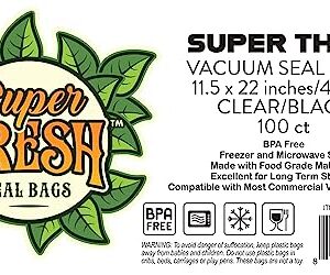 Super Fresh Vacuum Seal Bags (11.5"x22", Black & Clear)