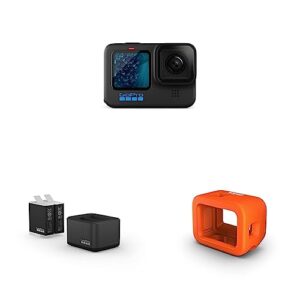 gopro hero11 black - waterproof action camera & dual battery charger + 2 enduro batteries (hero11 black/hero10 black/hero9 black) & cameras floaty (hero11 black/hero10 black/hero9 black)