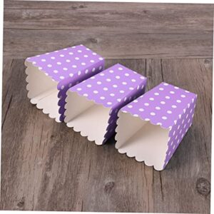 Gadpiparty 24pcs Popcorn Boxes Party Decoration Supplies Dot Design Snack Box Paper Snack Boxes Collapsible Container Disposable Containers Popcorn Cartons Square Popcorn Bucket Purple