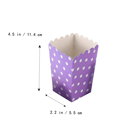 Gadpiparty 24pcs Popcorn Boxes Party Decoration Supplies Dot Design Snack Box Paper Snack Boxes Collapsible Container Disposable Containers Popcorn Cartons Square Popcorn Bucket Purple