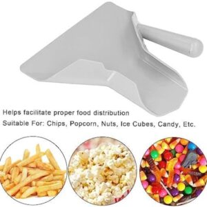 Multipurpose Scooper: Gray French Fry Scoop Chip Popcorn Bagger & Ice Candy Desserts Scoop – Commercial Fry Bagger with Right Handle for Snacks and More