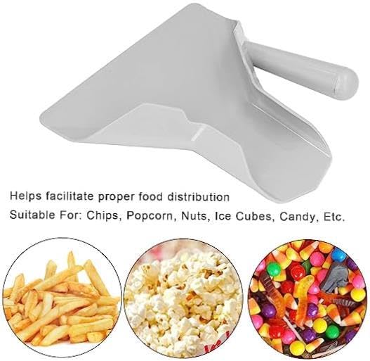 Multipurpose Scooper: Gray French Fry Scoop Chip Popcorn Bagger & Ice Candy Desserts Scoop – Commercial Fry Bagger with Right Handle for Snacks and More