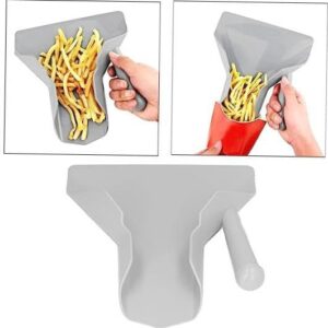 Multipurpose Scooper: Gray French Fry Scoop Chip Popcorn Bagger & Ice Candy Desserts Scoop – Commercial Fry Bagger with Right Handle for Snacks and More