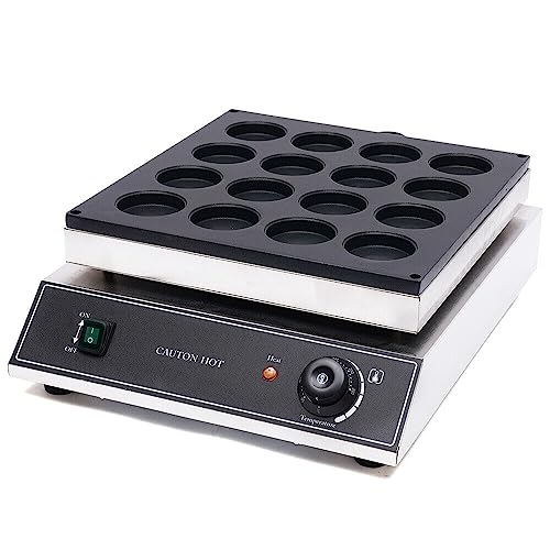 Commercial Nonstick Electric Red Bean Cake Baker Waffle Maker Machine Pancake Cake Maker Machine 16 Holes for Restaurants Kiosks 110V