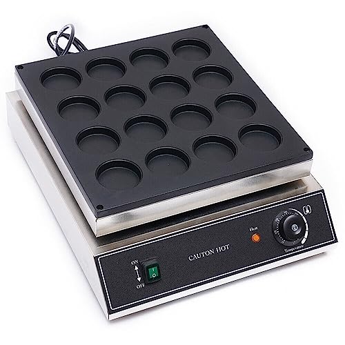 Commercial Nonstick Electric Red Bean Cake Baker Waffle Maker Machine Pancake Cake Maker Machine 16 Holes for Restaurants Kiosks 110V