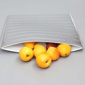 10Pcs Disposable Food Thermal Pouches Aluminum Foil Liners Food Delivery Pouches for Picnic Camping Store(35 x 40cm)