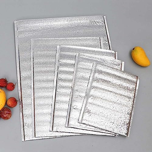 10Pcs Disposable Food Thermal Pouches Aluminum Foil Liners Food Delivery Pouches for Picnic Camping Store(35 x 40cm)